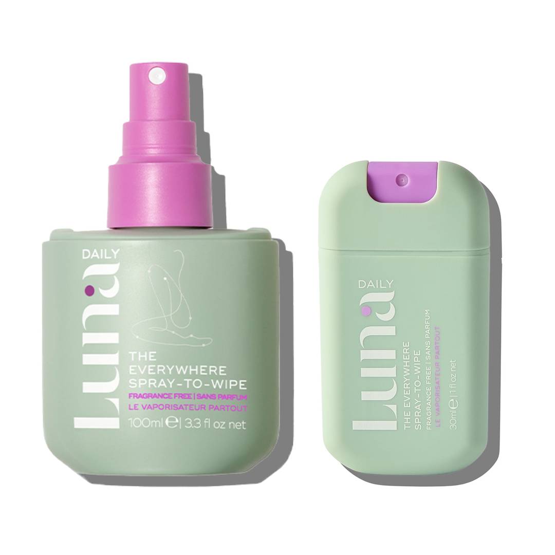 The Everywhere Spray-to-Wipe Minis Collection | Eco-wipe for all skin | Luna Daily