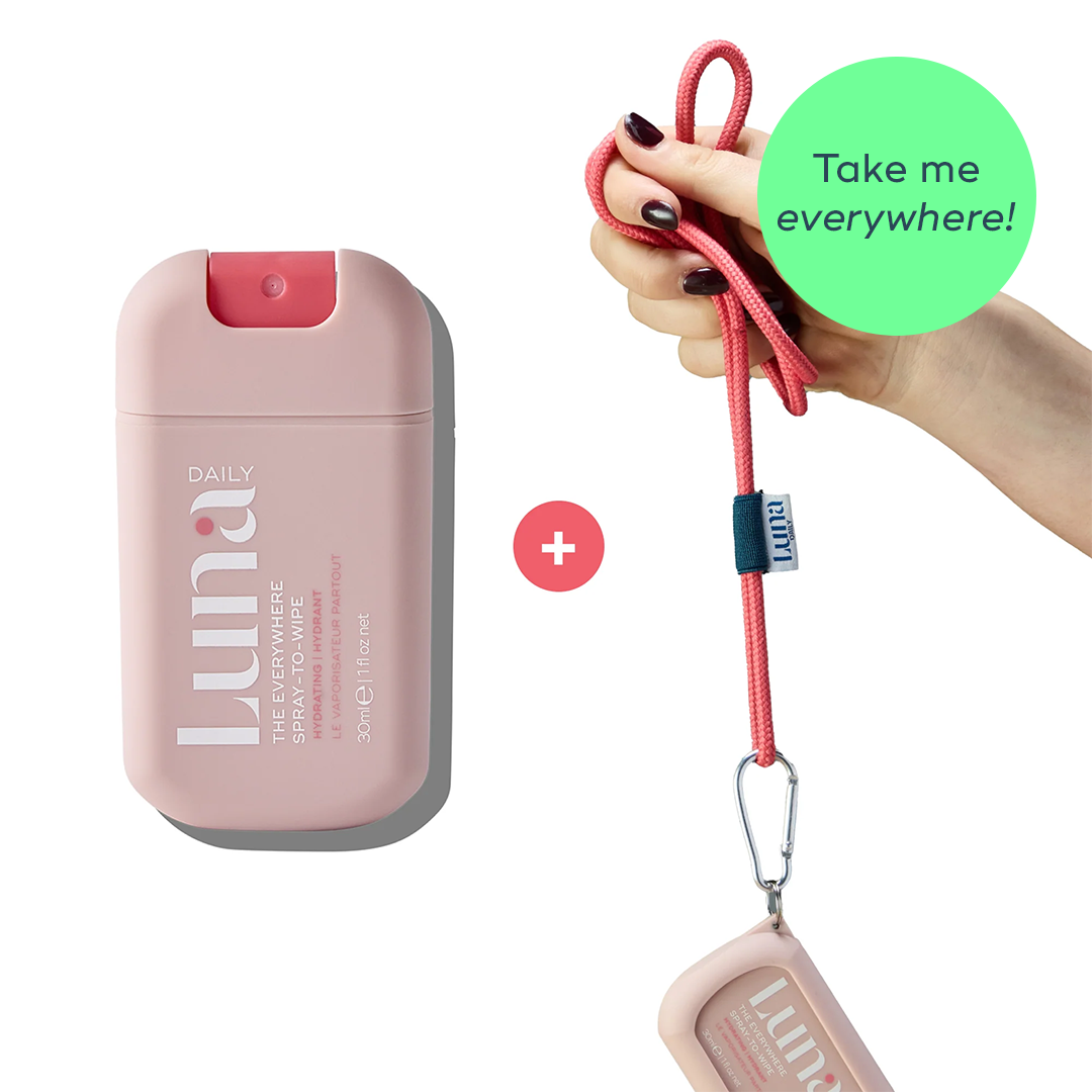 The Hydrating Everywhere Spray-To-Wipe Mini + Lanyard – Luna Daily
